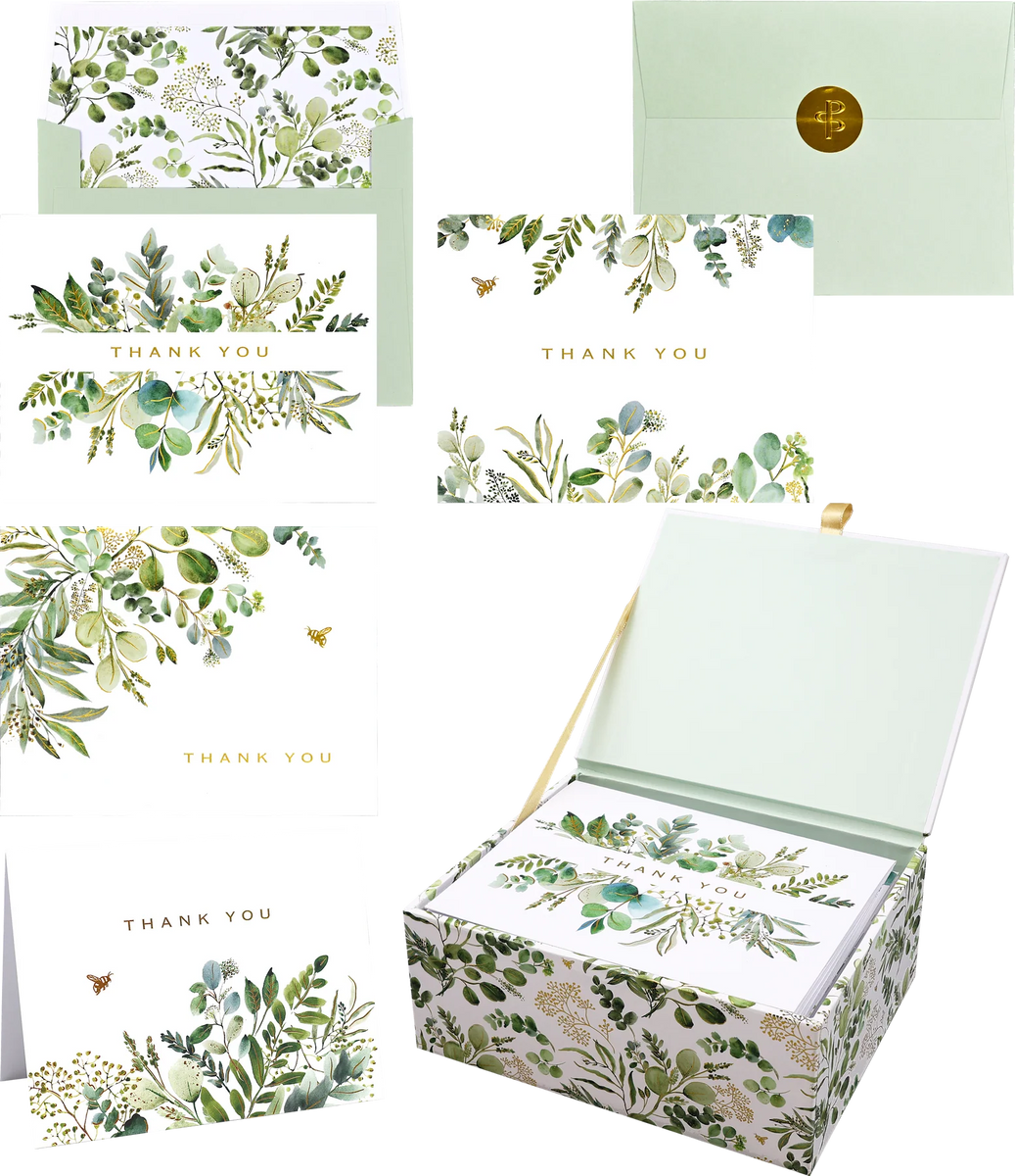 Eucalyptus Thank You Boxed Cards Set of 20 – Jacque Michelle