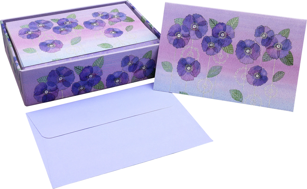 Watercolor Violet Boxed Cards Set of 14 – Jacque Michelle
