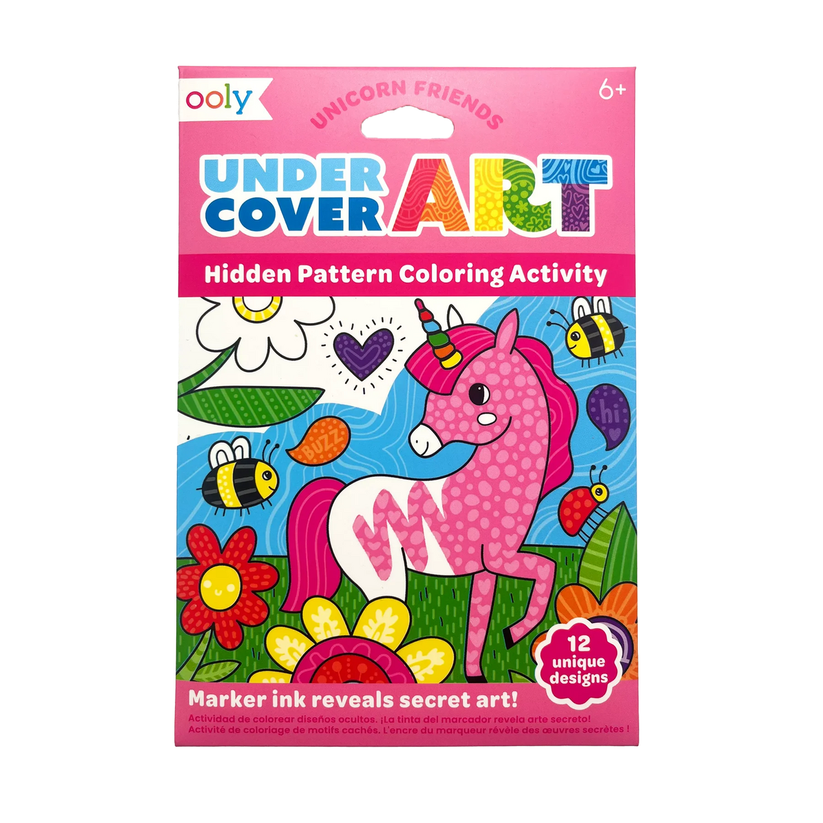 Undercover Art Hidden Pattern Coloring Activity Art Cards - Unicorn Fr ...